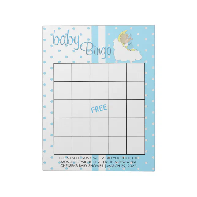 Twinkle, Twinkle Little Star - Baby Boy - Bingo Notepad | Zazzle