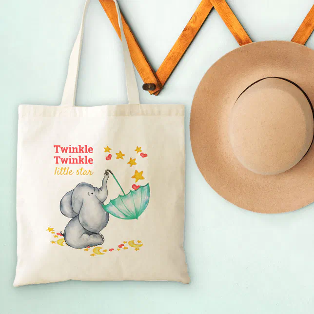 Twinkle Twinkle Little Star Baby Elephant Tote Bag | Zazzle