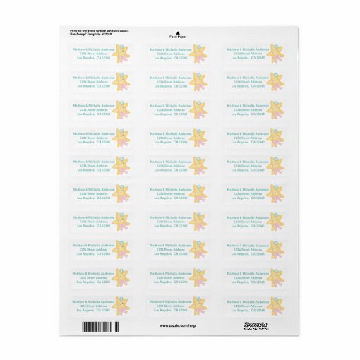 Twinkle Twinkle Little Star Baby Shower Address Label | Zazzle