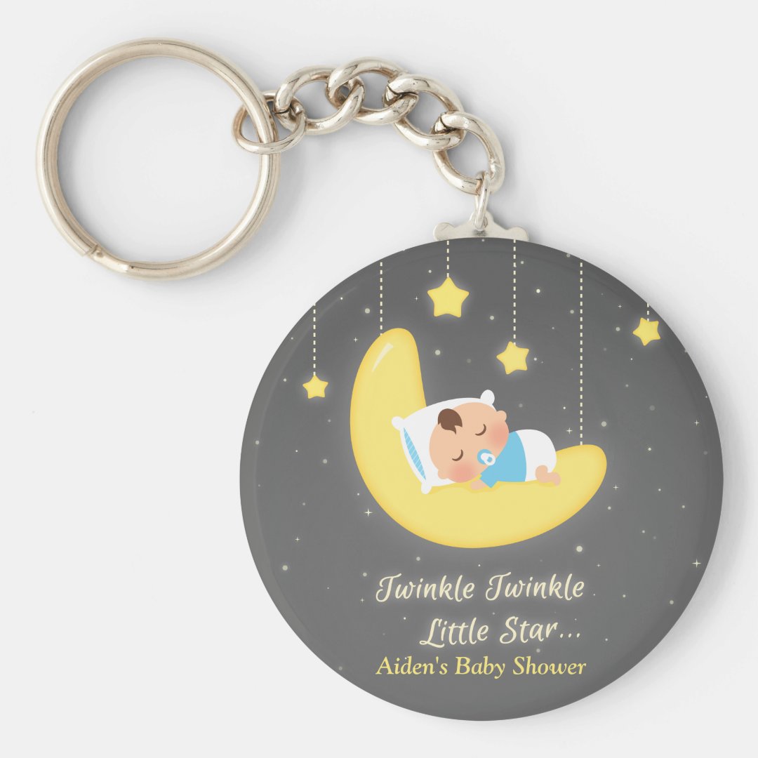 Twinkle Twinkle Little Star Baby Shower Favors Keychain | Zazzle