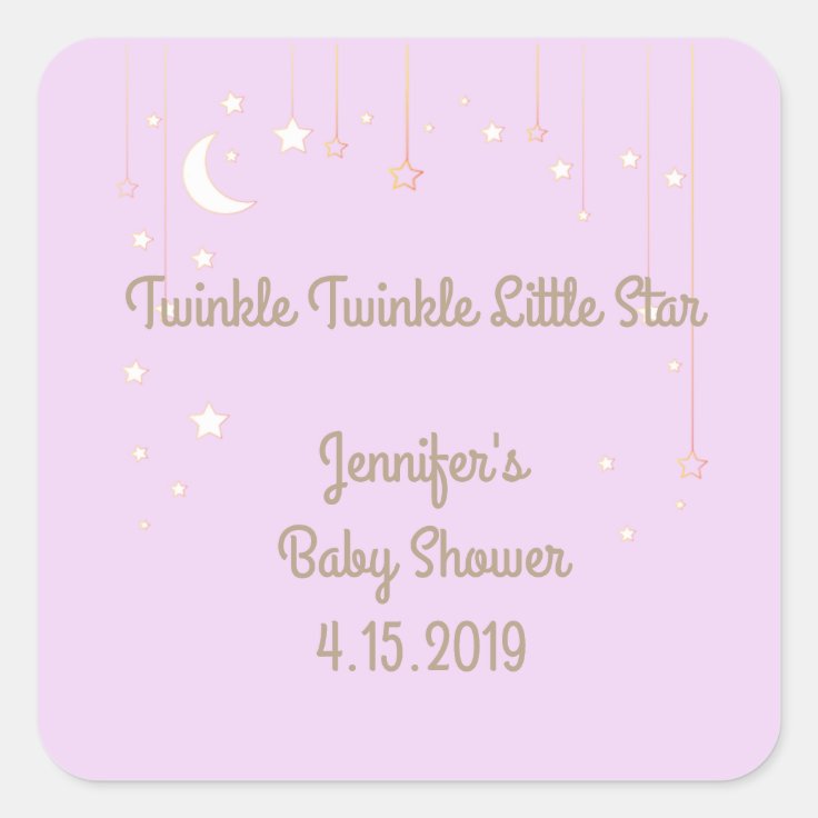 Twinkle Twinkle Little Star Baby Shower Stickers | Zazzle