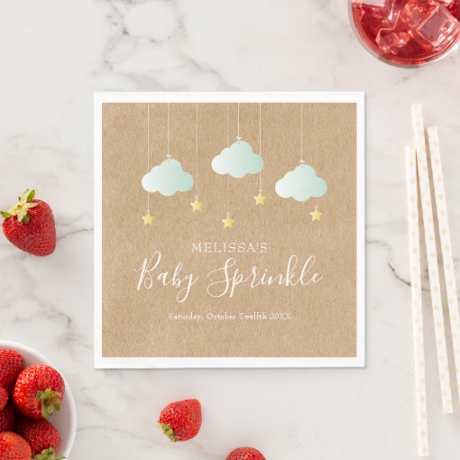 Twinkle Twinkle Little Star Baby Sprinkle Rustic Napkins | Zazzle