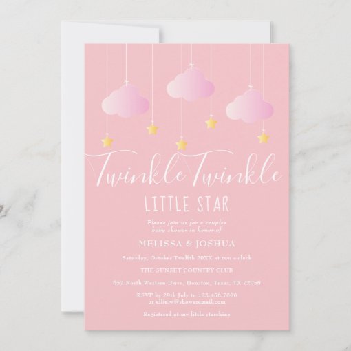 Twinkle Twinkle Little Star Couples Baby Shower Invitation | Zazzle