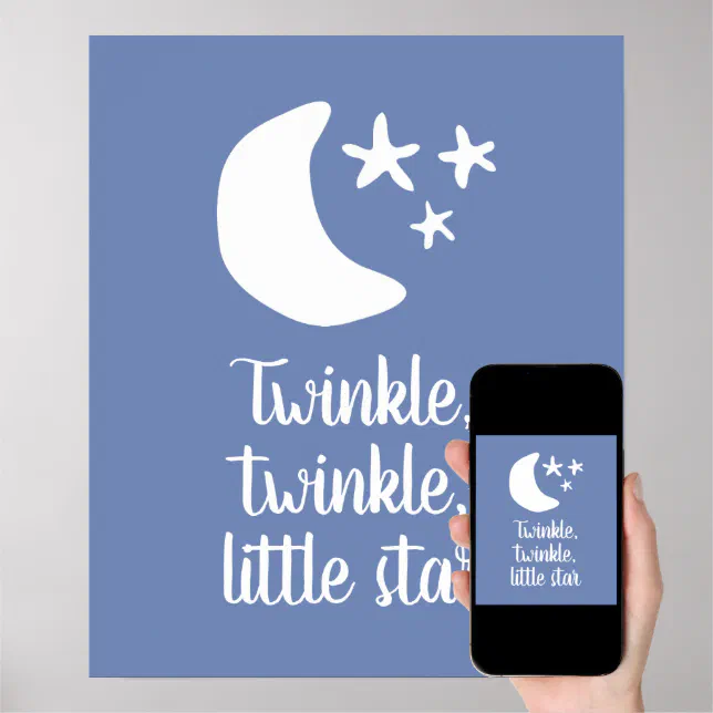 Twinkle twinkle little star cute baby nursery room poster | Zazzle