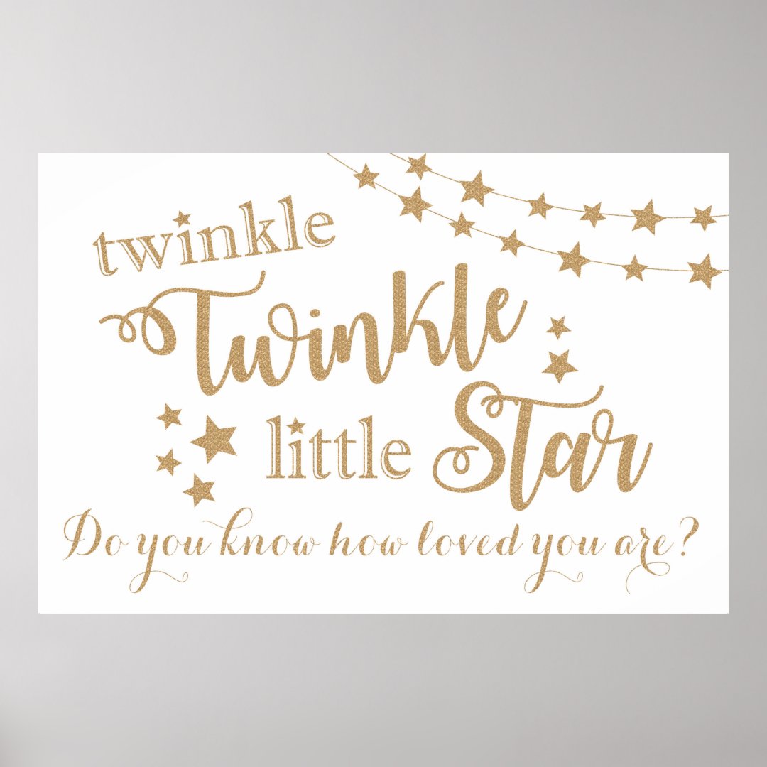Twinkle Twinkle Little Star Gold Backdrop Poster | Zazzle
