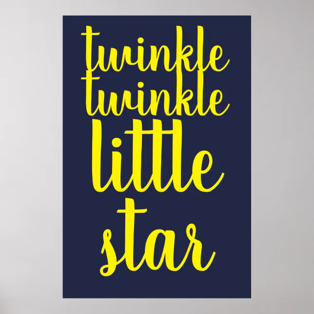 twinkle twinkle little star kids nursery poster | Zazzle