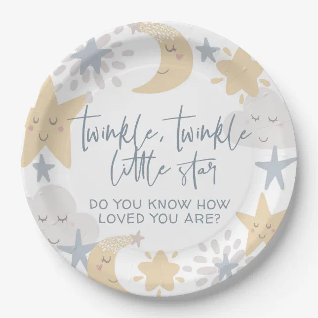 Twinkle Twinkle Little Star Nursery Baby Shower Paper Plates | Zazzle
