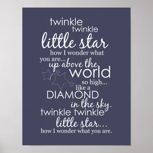 Twinkle Twinkle Little Star Poster | Zazzle