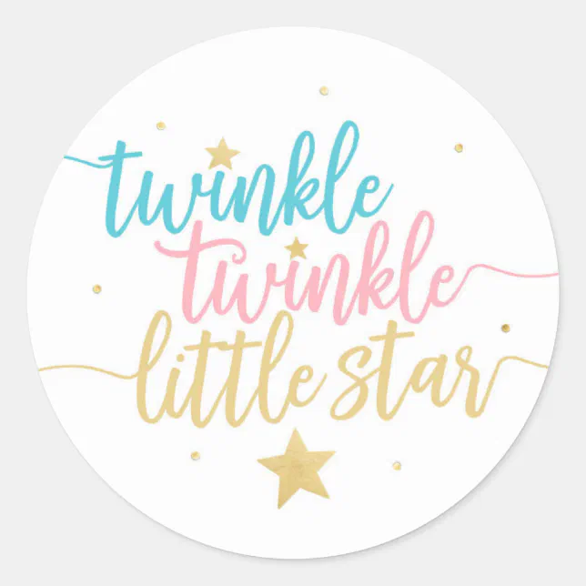 Twinkle Twinkle Little Star Round Sticker | Zazzle
