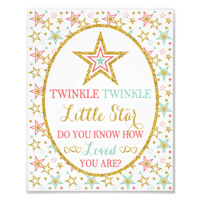 Twinkle Twinkle Little Star Sign - 8" x 10" Print | Zazzle