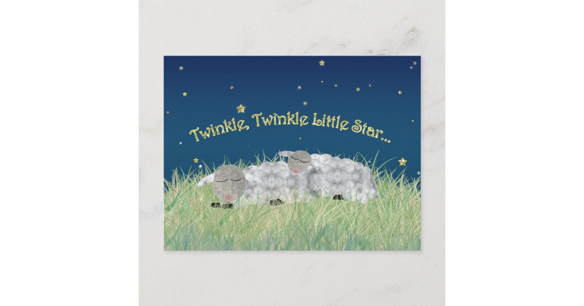 Twinkle Twinkle Little Star Sleeping Sheep Postcard | Zazzle