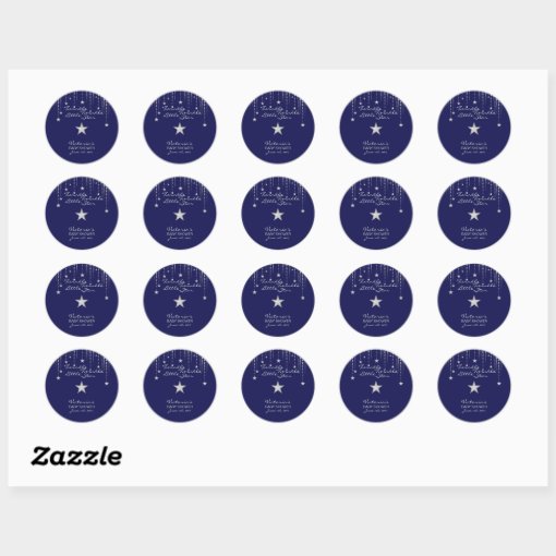 Twinkle Twinkle Little Star Stickers - Blue,Silver | Zazzle