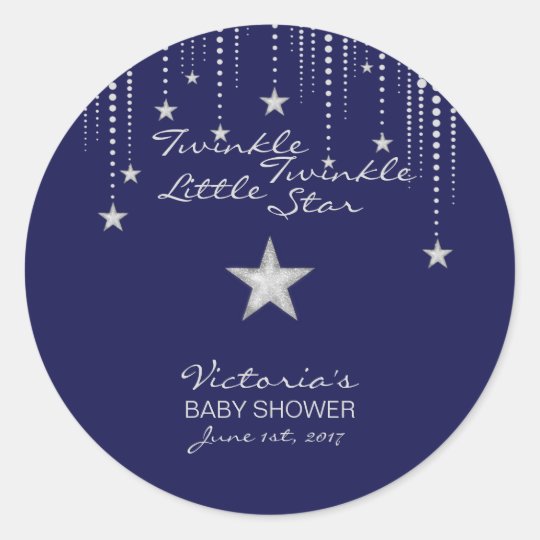 Twinkle Twinkle Little Star Stickers - Blue,Silver | Zazzle.com