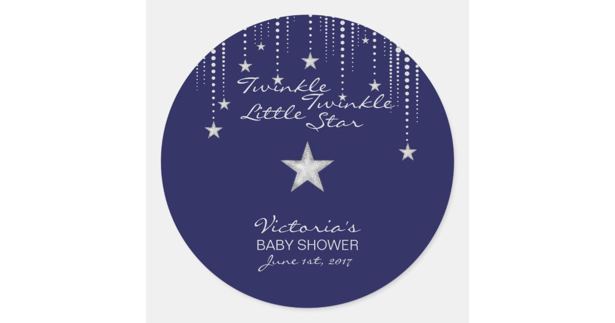 Twinkle Twinkle Little Star Stickers - Blue,Silver | Zazzle