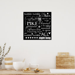 Twinkle Twinkle Little Star Word Art Poster | Zazzle