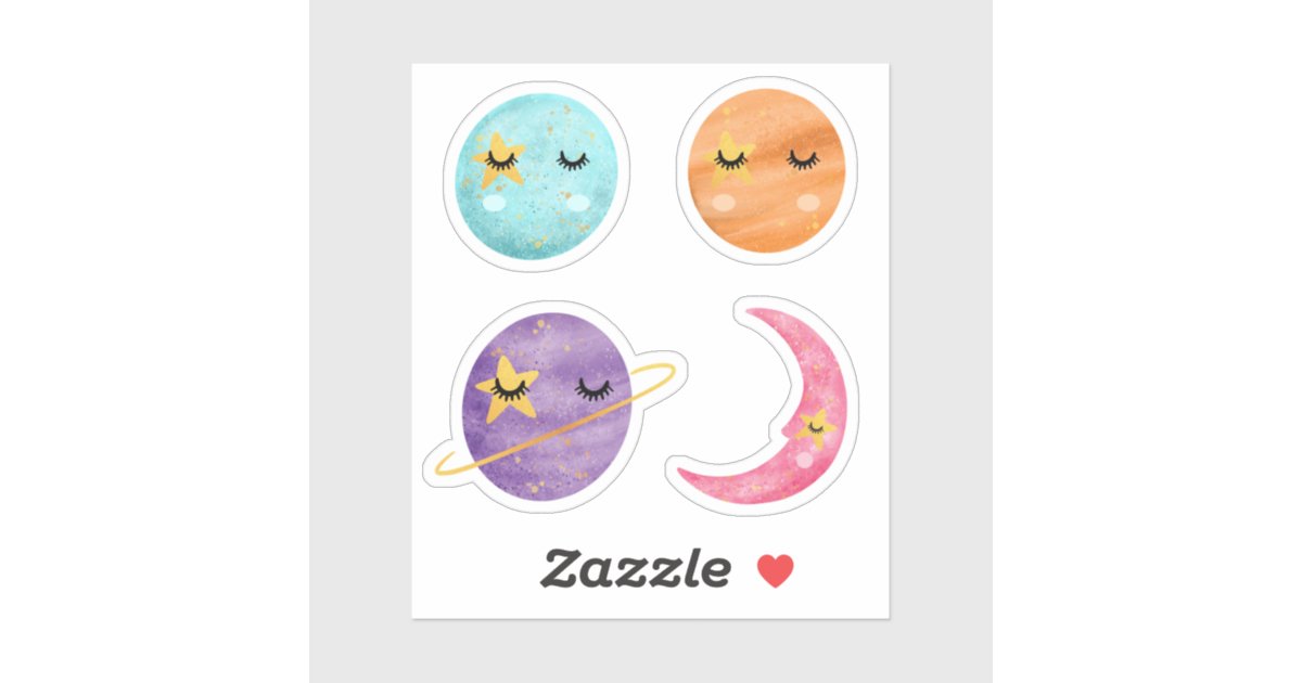 Twinkle Twinkle Little Stars & planets Space Theme Sticker | Zazzle