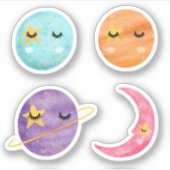 Twinkle Twinkle Little Stars & planets Space Theme Sticker | Zazzle