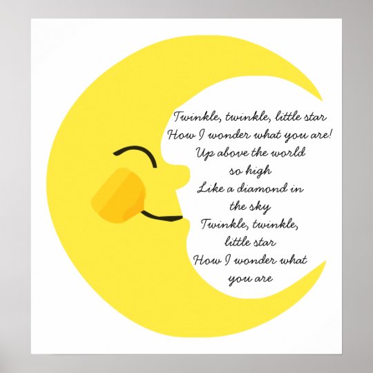 Twinkle Twinkle Moon Poster | Zazzle.com
