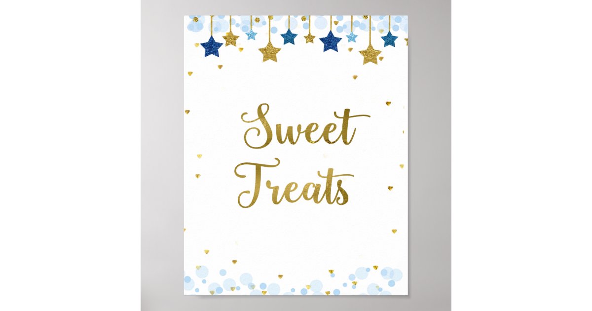 Twinkle Twinkle Watercolor Sweet Treats Sign | Zazzle