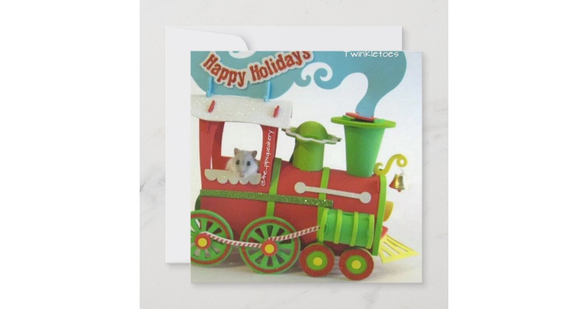 Twinkletoes on the Christmas Train Holiday Card | Zazzle