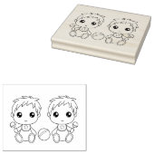 Twins Baby Boys Coloring Page Rubber Stamp | Zazzle