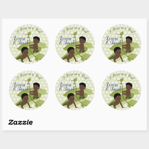 Twins Baby Boy's Shower or 1st Birthday Classic Round Sticker | Zazzle