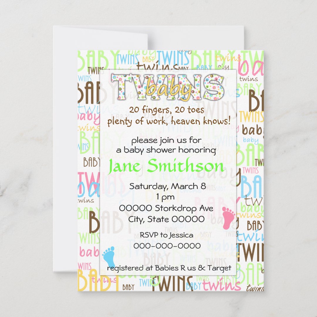 Twins baby shower invitation | Zazzle