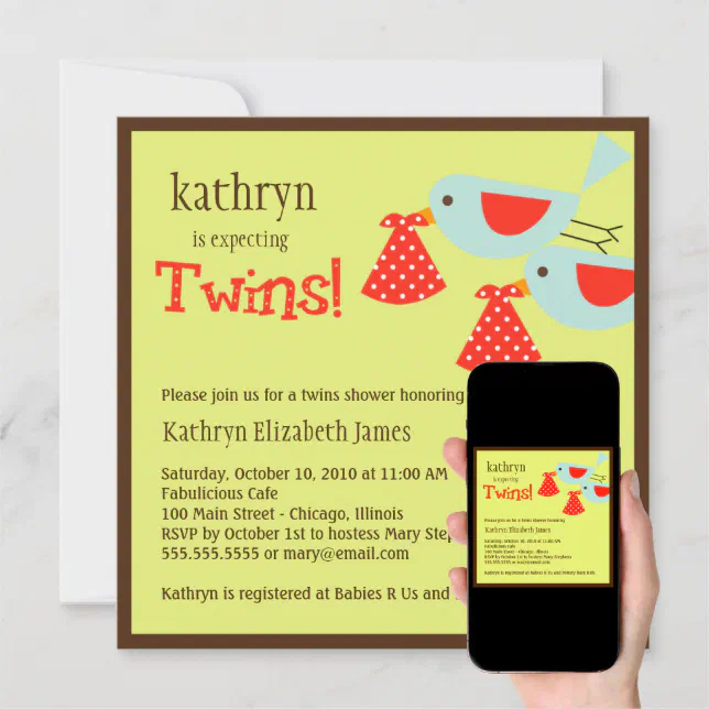 Twins Baby Shower Invitation | Zazzle