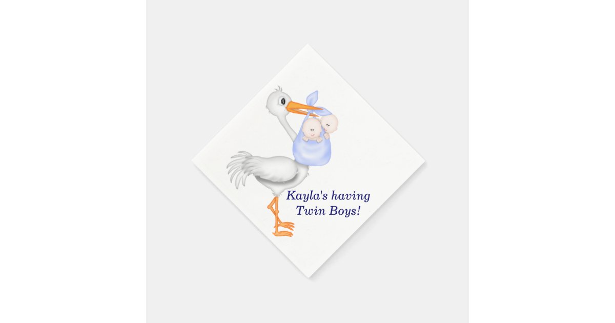 Twins Baby Shower Paper Napkins | Zazzle