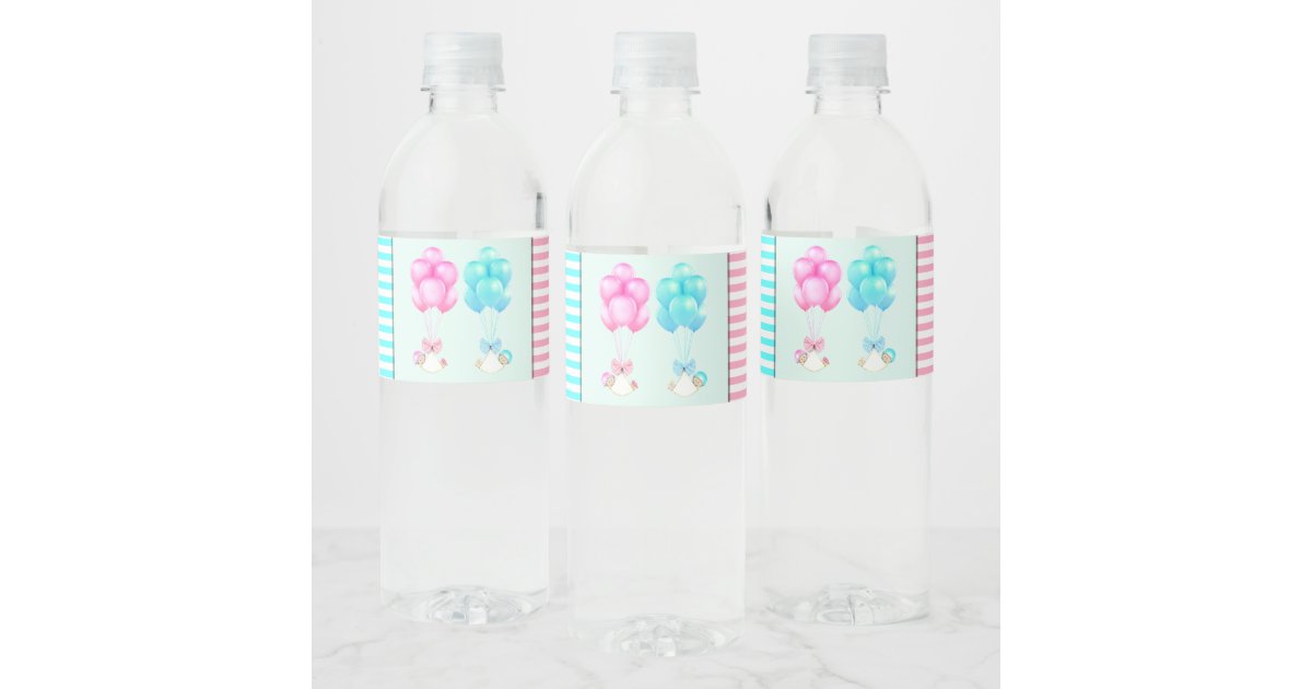 Twins Baby Shower Water Bottle Label | Zazzle