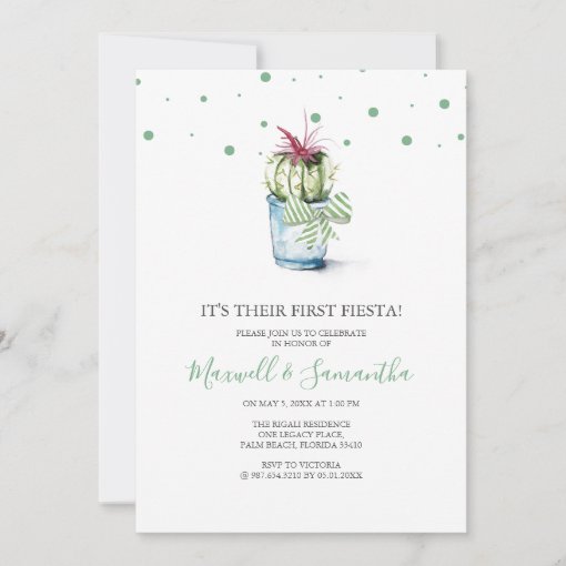 Twins Gender Neutral 1st Birthday Watercolor Invitation | Zazzle