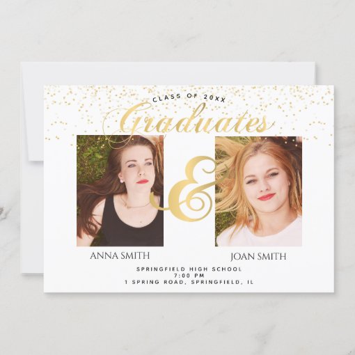 Twins Graduation Photo Invitation | Zazzle