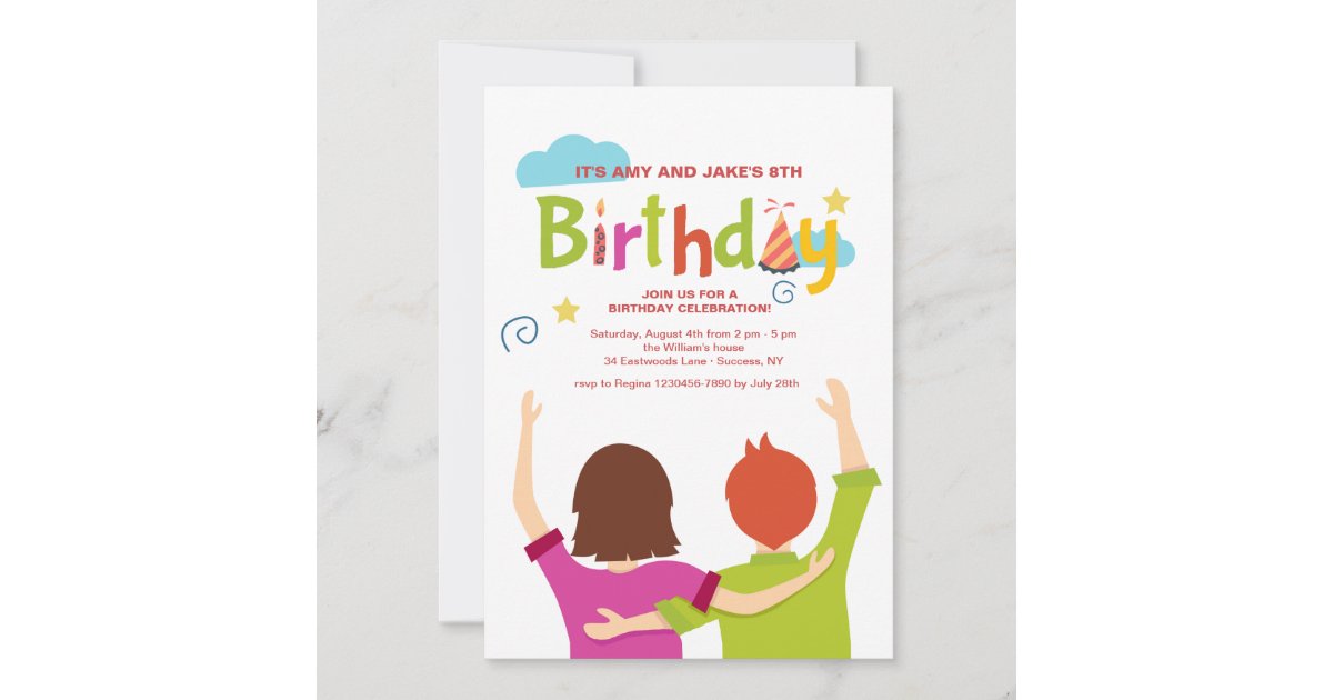 Twins Waving Invitation | Zazzle