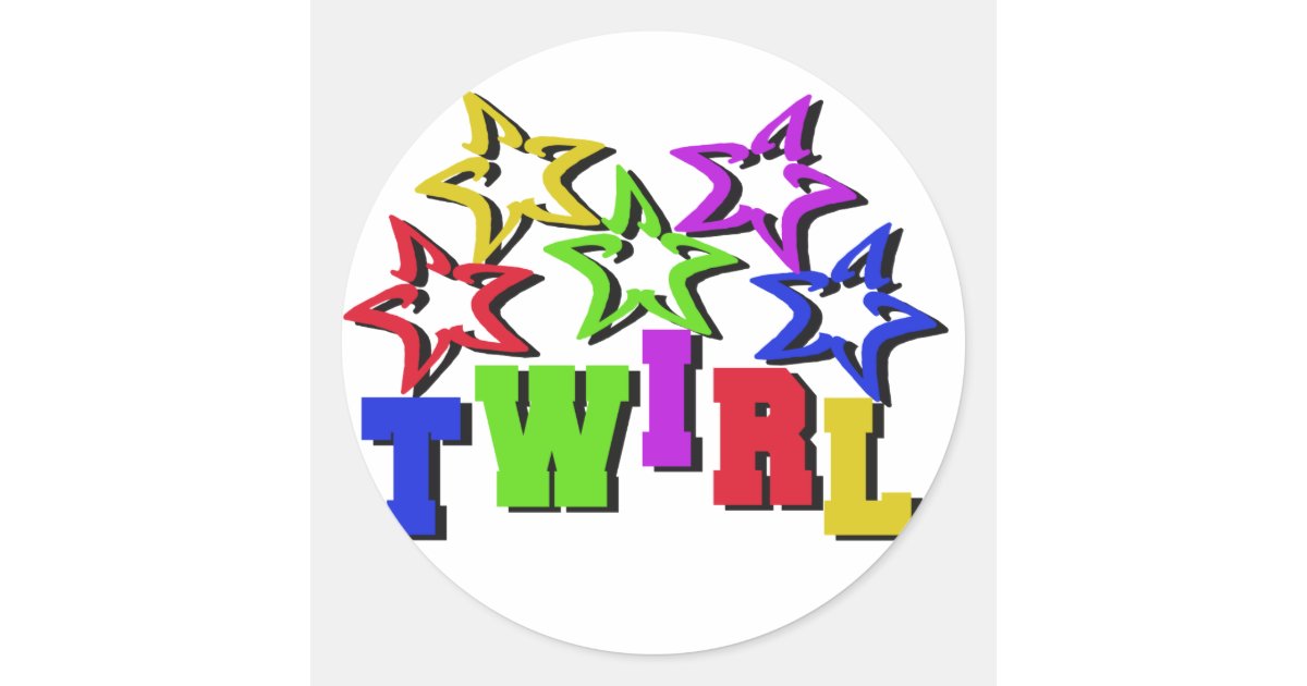 Twirl Stars Classic Round Sticker | Zazzle