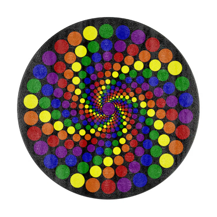 Twirling Color Wheel on Black Cutting Board | Zazzle