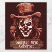 Twisted Trickster scary clown Wine Label | Zazzle