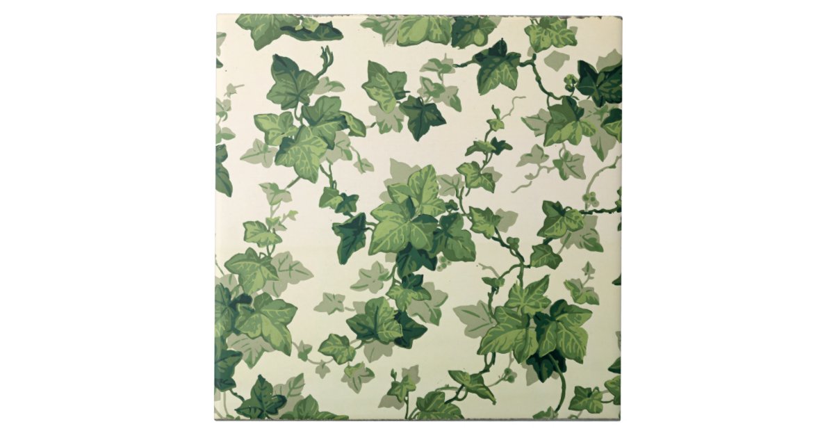 Twisting Ivy Leaves Pattern Ceramic Tile | Zazzle