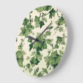 Twisting Ivy Leaves Pattern Large Clock | Zazzle