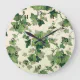Twisting Ivy Leaves Pattern Large Clock | Zazzle
