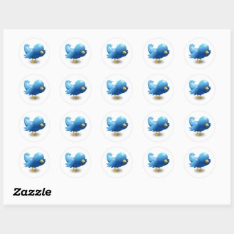 Twitter bird logo classic round sticker | Zazzle