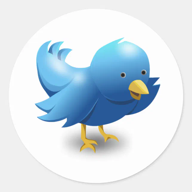 Twitter bird logo classic round sticker | Zazzle