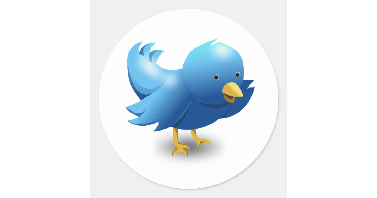 Twitter bird logo classic round sticker | Zazzle