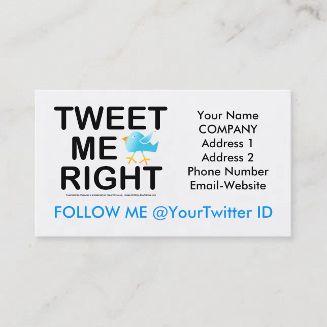 Twitter Business Card | Zazzle