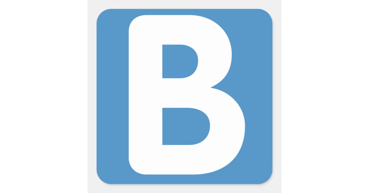 Twitter emoji - Letter B Square Sticker | Zazzle.com
