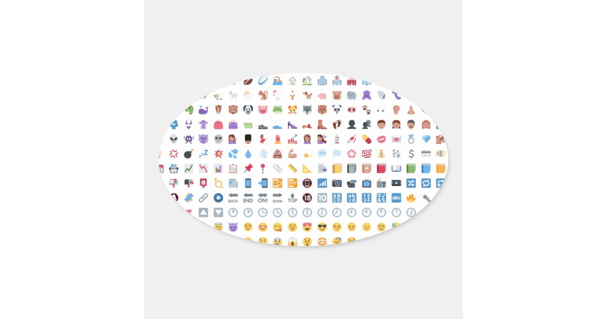 Twitter Emoji (Twemoji) Oval Sticker | Zazzle