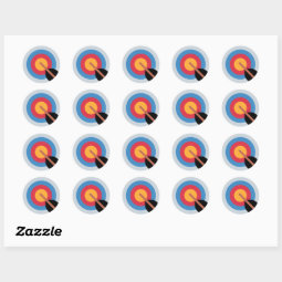Twitter Emoticon - target archery Classic Round Sticker | Zazzle