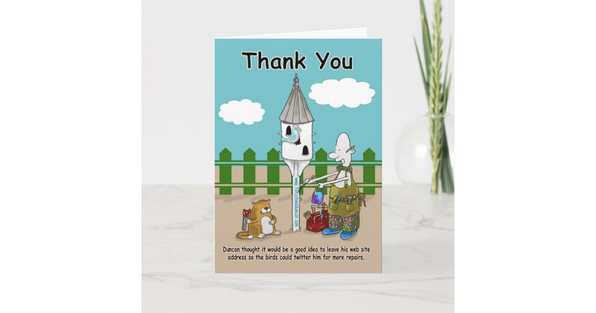 twitter me funny Thank you card | Zazzle
