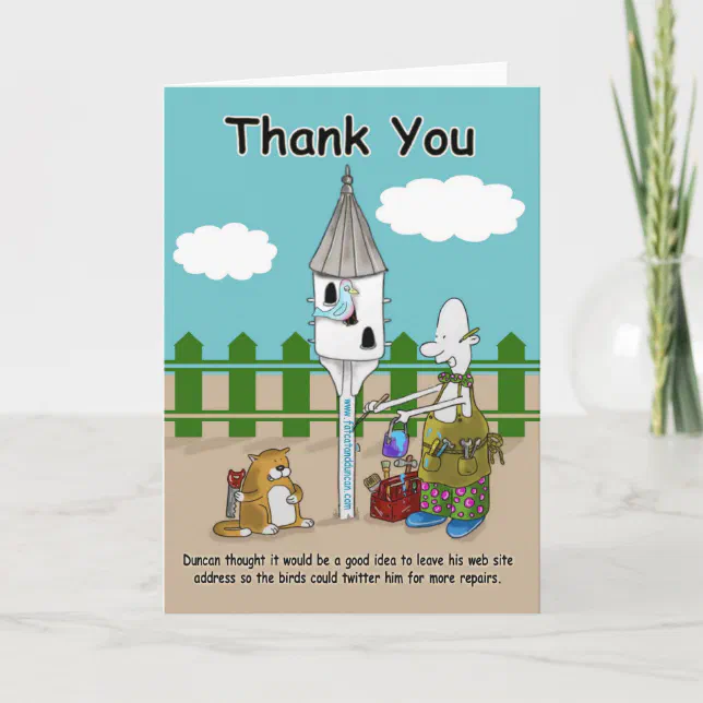 twitter me funny Thank you card | Zazzle