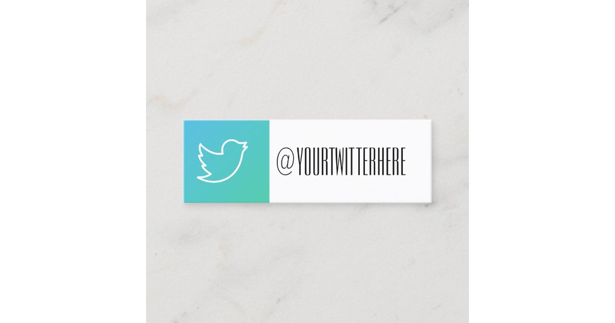 twitter modern social media business card | Zazzle