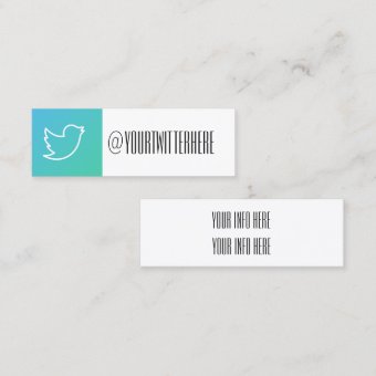 twitter modern social media business card | Zazzle